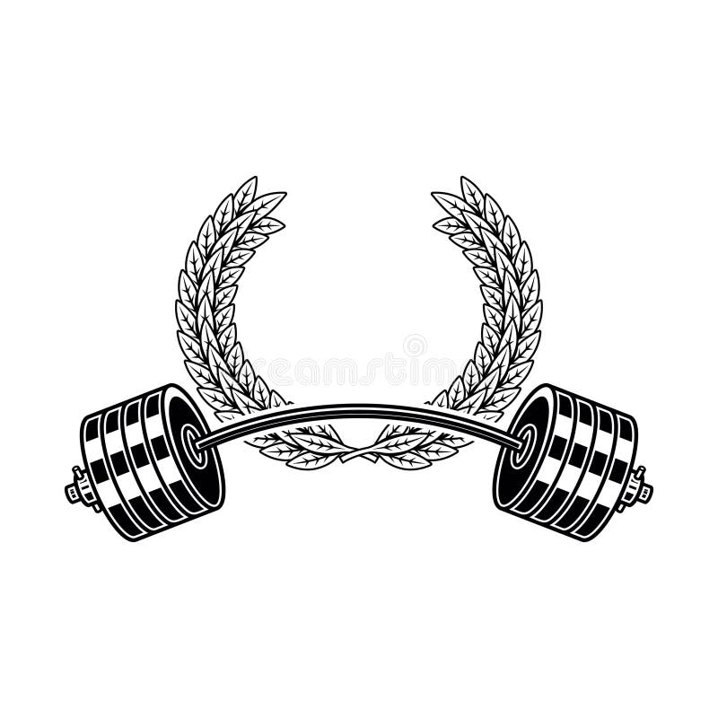 Emblem Template with Barbell and Wreath. Design Element for Logo, Sign ...