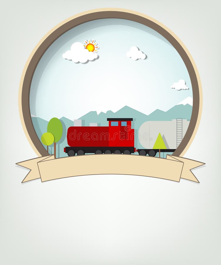 Emblem with train stock vector. Illustration of applique - 31688009