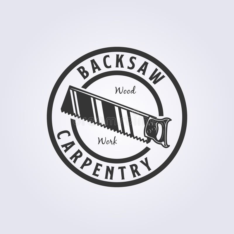 Emblem Vintage Back Saw Logo Vector Illustration Design, Carpentry Tool ...