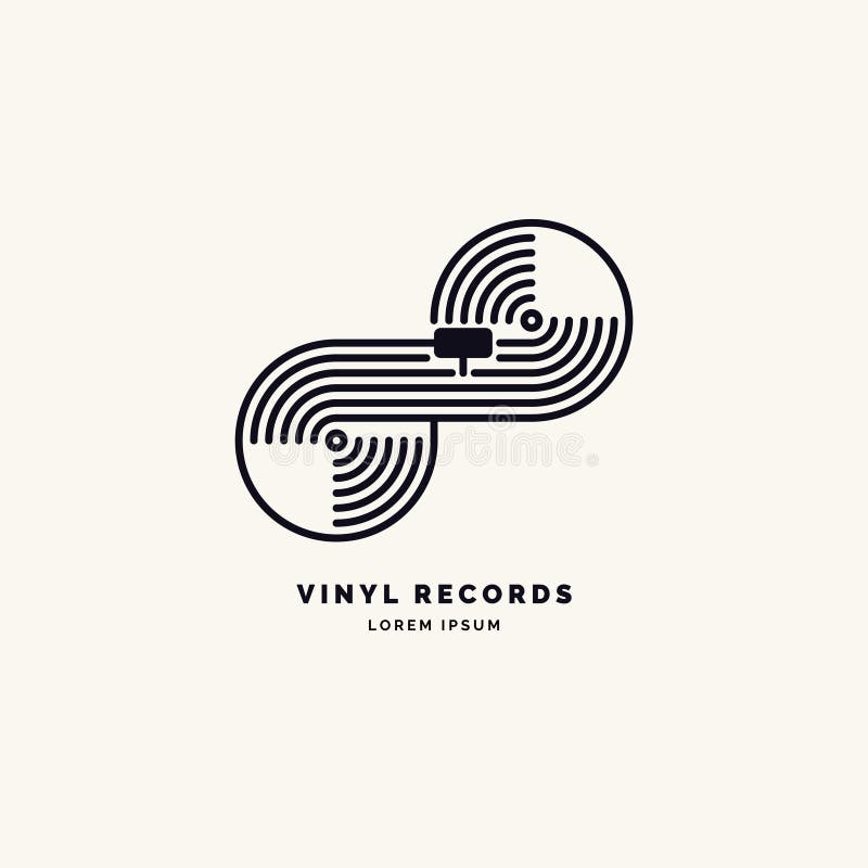 Emblem of the Vinyl Record. Linear Sign. Vector Illustration. Stock ...