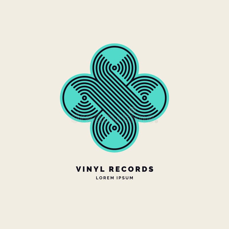 Emblem of the Vinyl Record. Linear Sign. Vector Illustration. Stock ...