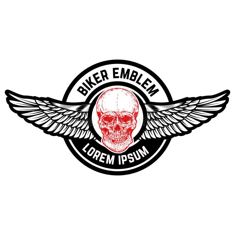 Emblem with Winged Skull. Design Element for Emblem, Sign, Label Stock ...