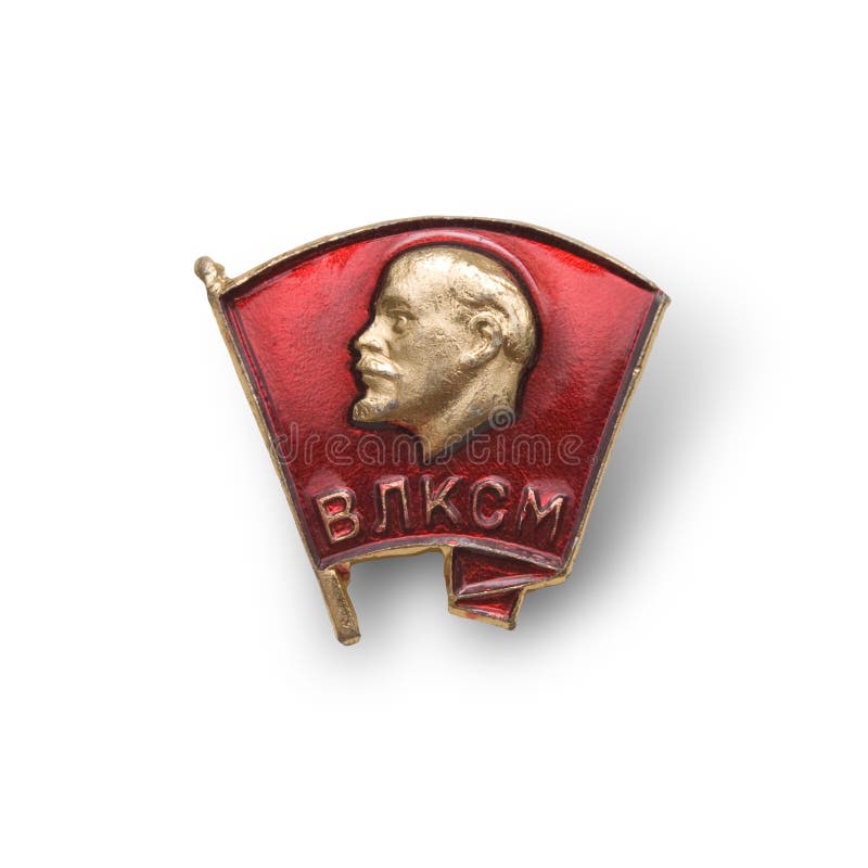 Emblema com lenin imagem de stock. Imagem de isolado - 10960801