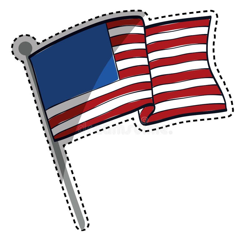 Emblema De La Bandera De Los E.E.U.U. Stock de ilustración ...