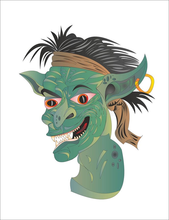 Emblema De La Historieta De La Cabeza De GOLLIN Ilustración del Vector ...