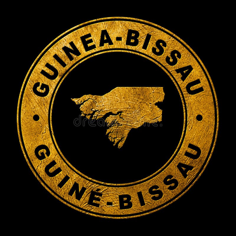 Emblema De Oro De Guinea Bissau Map Stock de ilustración - Ilustración de lujo, bandera: 355857125