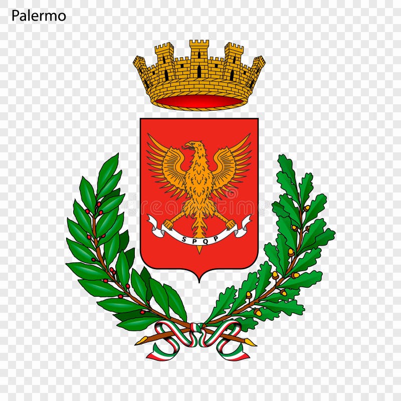 Emblema de Palermo ilustração stock. Ilustração de protetor - 130370520