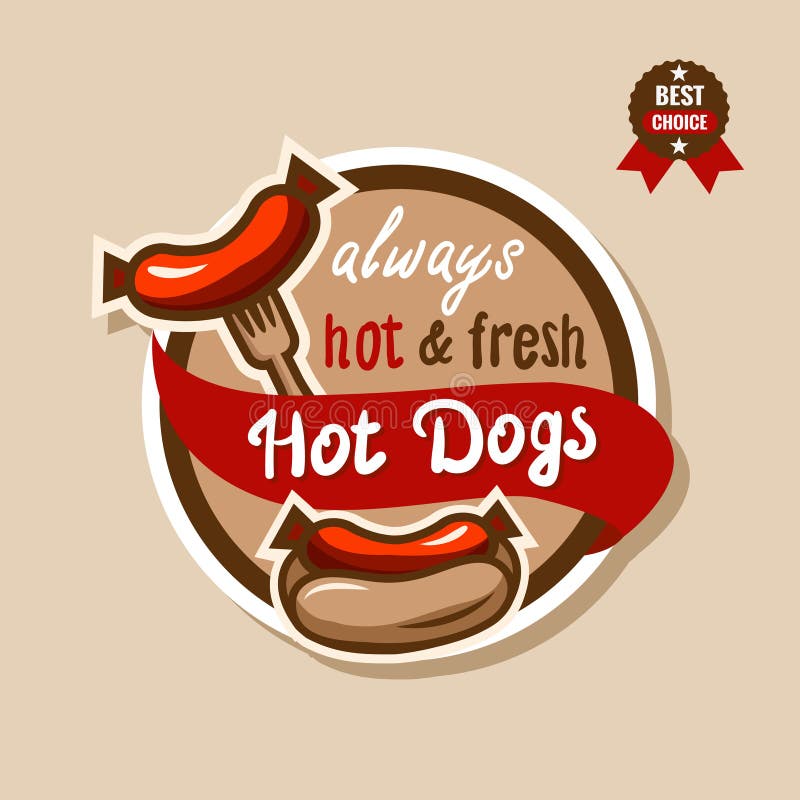 Emblema 2 dei hot dog illustrazione di stock. Illustrazione di ...