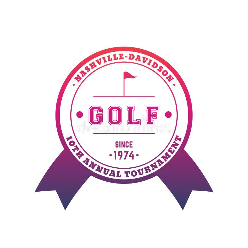 Emblema Del Torneo Del Golf, Insignia Ilustración del Vector ...