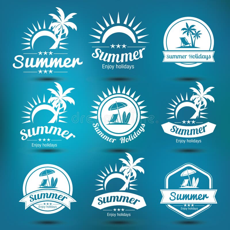 Emblema del verano ilustración del vector. Ilustración de sello - 69645713