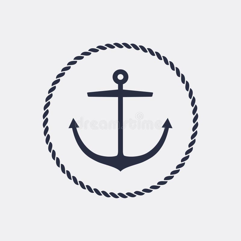 Emblema Dell'ancora Con La Struttura Circolare Della Corda ...