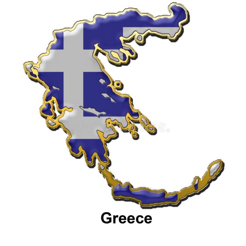 Emblema Do Pino De Metal De Greece Ilustração Stock - Ilustração de ...