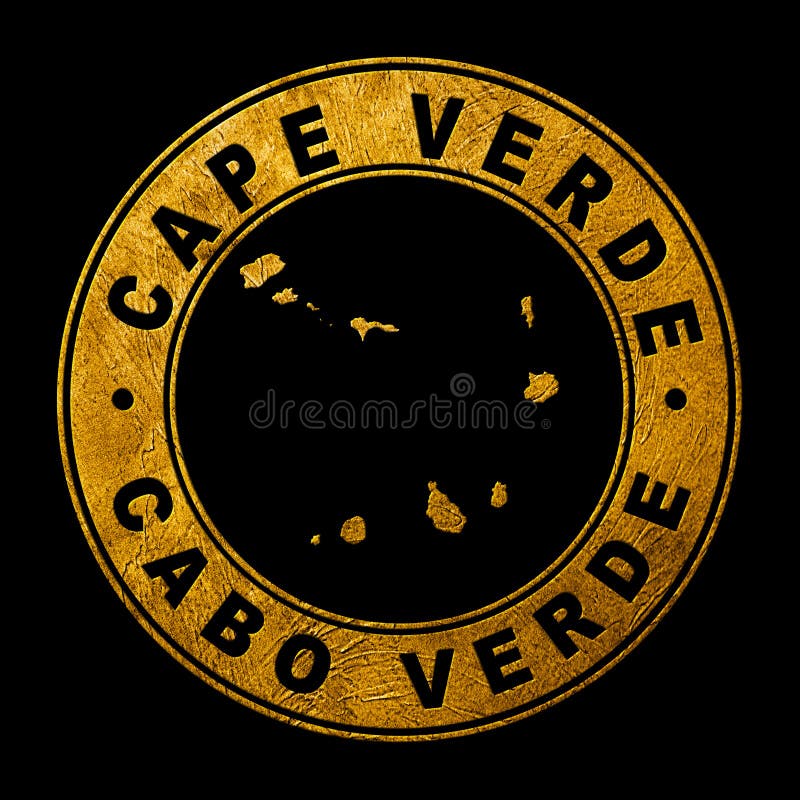 Emblema Dourado Do Mapa Do Cabo Verde Ilustração Stock - Ilustração de ...