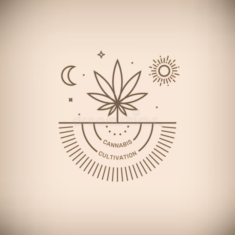 Emblema Médico Del Marrón De La Marijuana Stock de ilustración ...