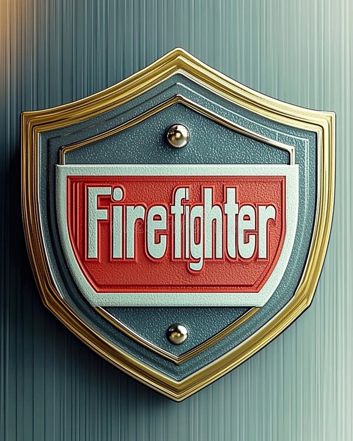 Emblematic Badge Representing Firefighter Dedication on a Smooth ...