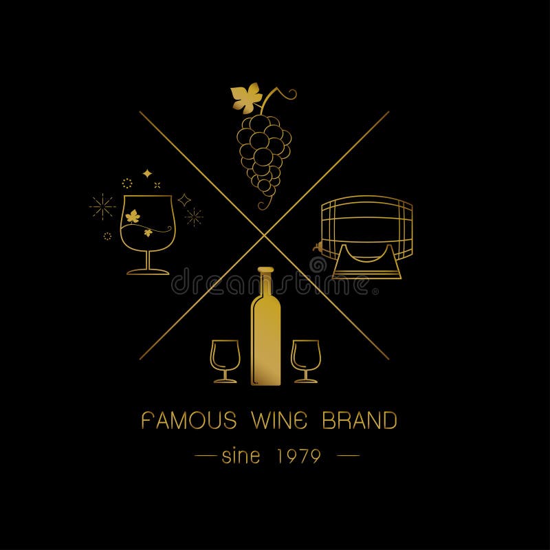 Embleme Und Logos Des Weins Vektor Abbildung - Illustration von stab ...