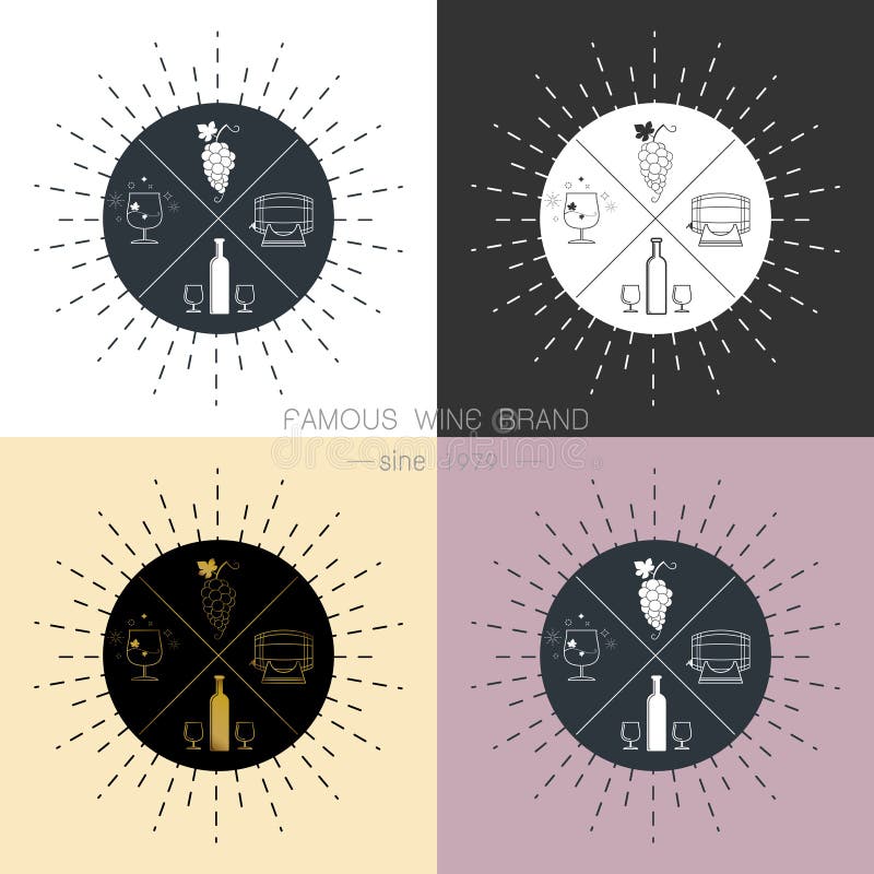 Embleme Und Logos Des Weins Vektor Abbildung - Illustration von stab ...