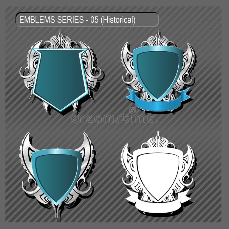 Blank Shield Ribbon Templates Stock Illustrations 145 Blank Shield