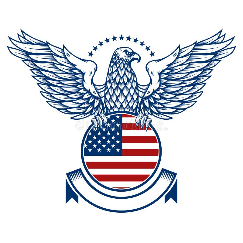 Emblems with Eagles and Usa Flags. Design Element for Poster, Emblem ...