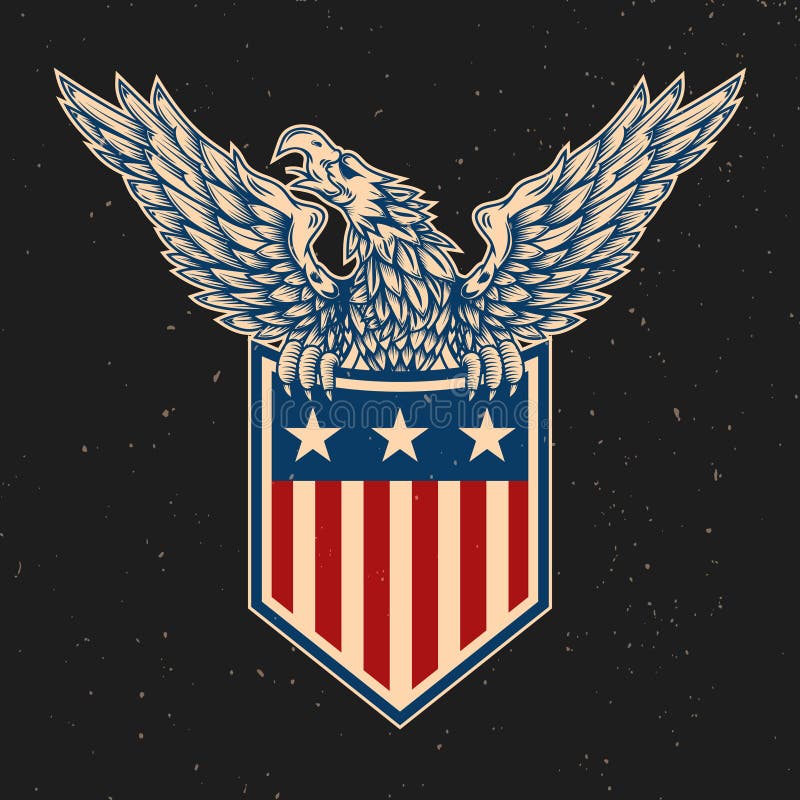 Emblems with Eagles and Usa Flags. Design Element for Poster, Emblem ...