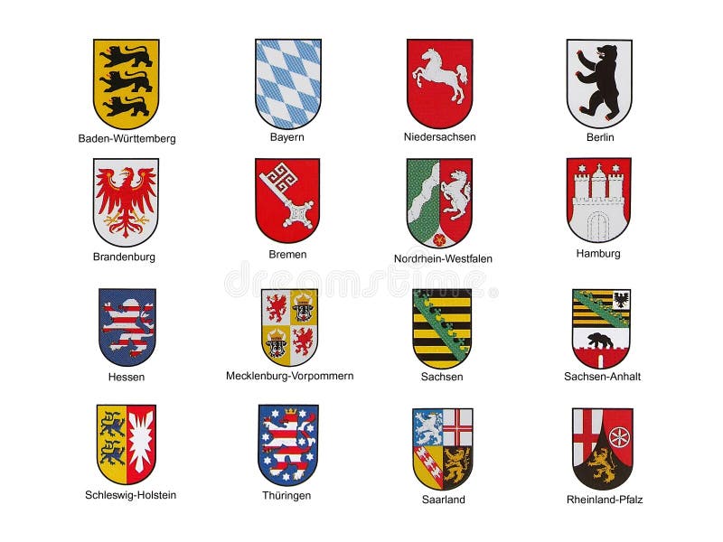 Emblems of German Federal Lands Stock Illustration - Illustration of ...