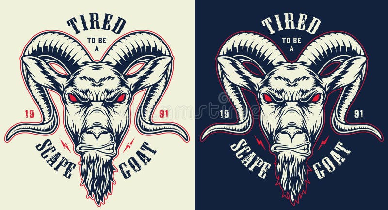 Emblems with goat stock vector. Illustration of farm - 125586381