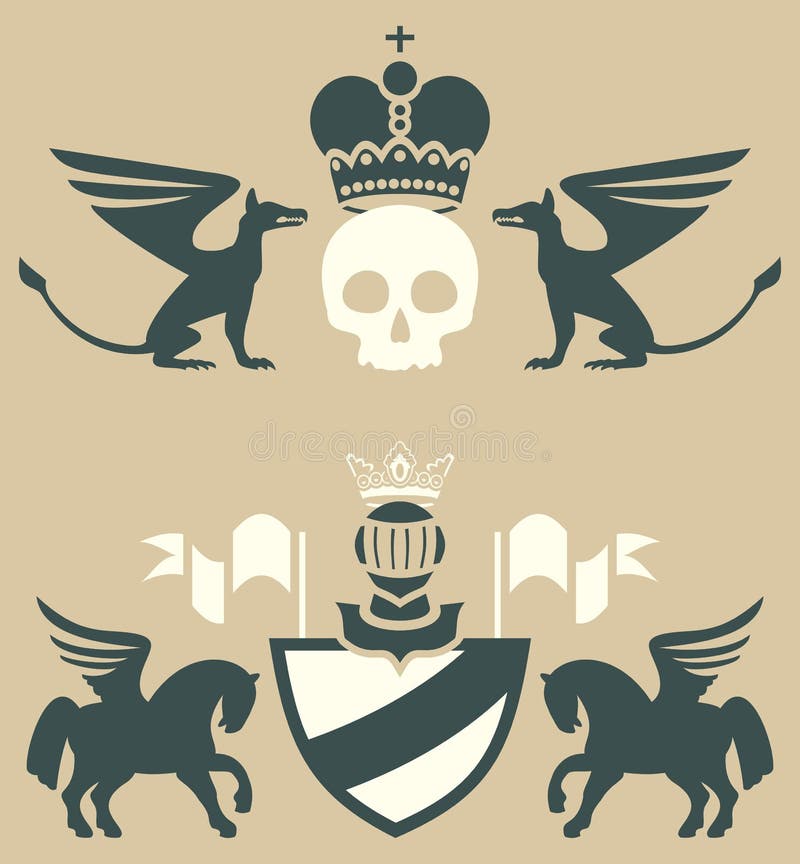 Heraldic emblems stock vector. Illustration of emblems - 30136883