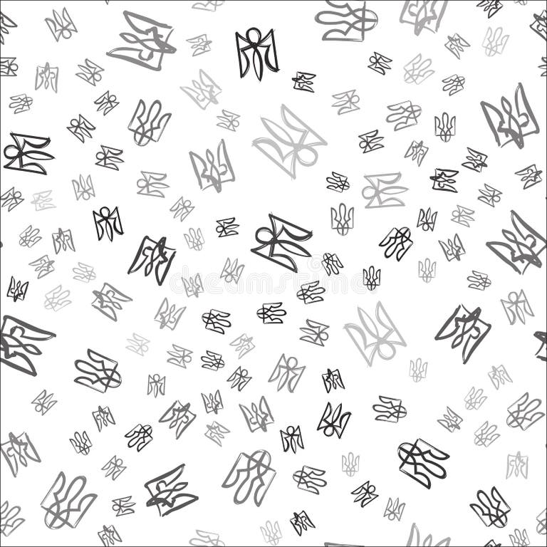 Emblems, Seamless Patterns. Large and Small Trident Size Stock ...