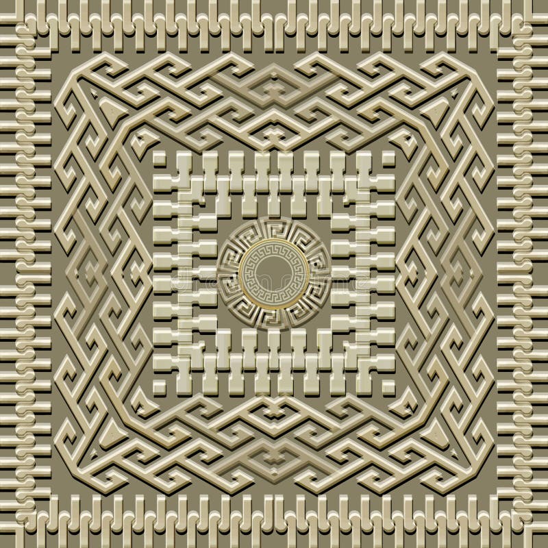 Emboss Celtic Style 3d Seamless Pattern with Square Zipper Frames ...