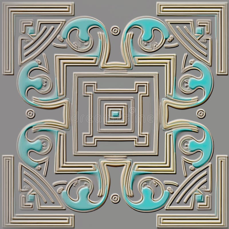 Emboss 3d Square Seamless Pattern. Embossed Relief Vector Colorful ...