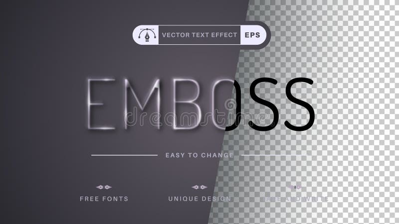 Emboss - Editable Text Effect, Font Style Stock Vector - Illustration ...