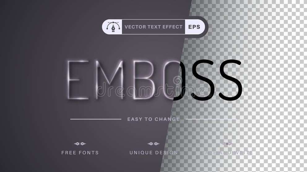 Emboss - Editable Text Effect, Font Style Stock Vector - Illustration ...
