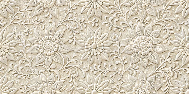 Emboss Floral and Decorative Patterns on Paper Seamless Tileable ...