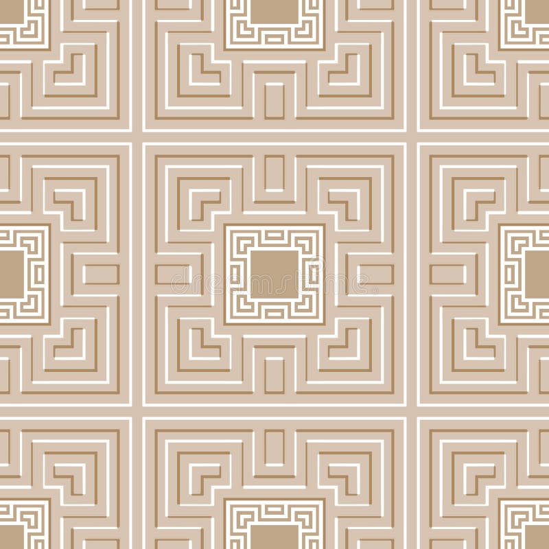 Emboss Greek 3d Square Border Frame Seamless Pattern. Embossed Relief ...