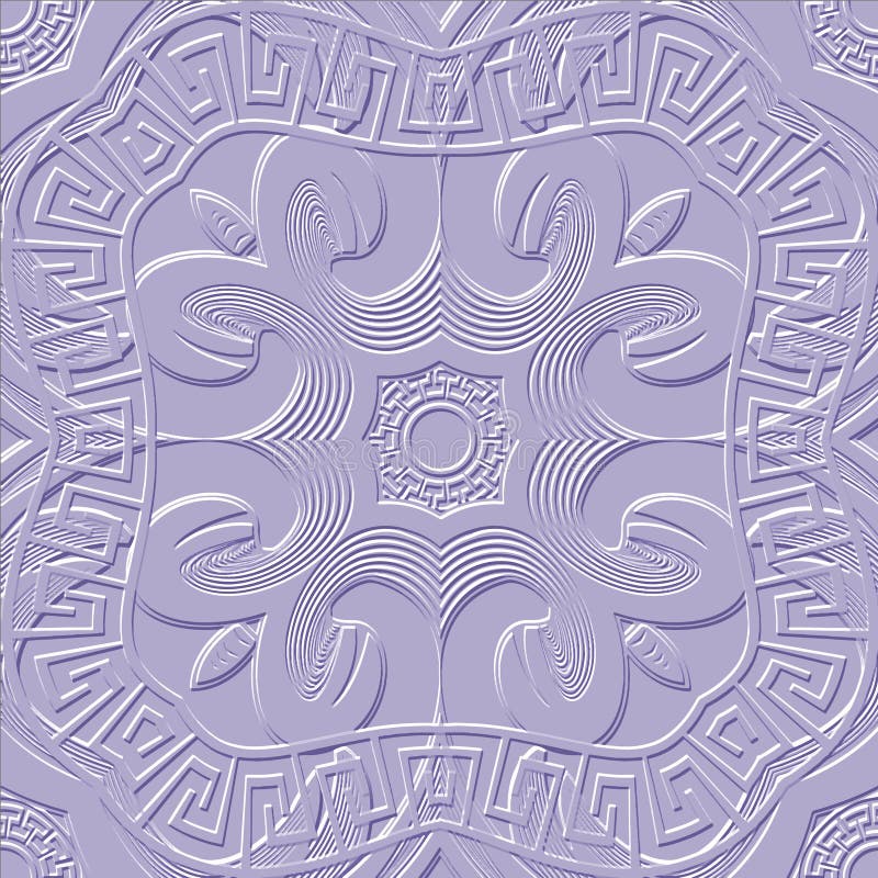 Emboss Textured 3d Seamless Pattern. Vector Embossed Light Violet ...