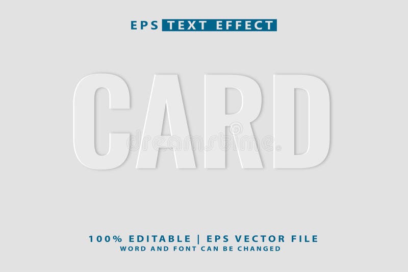 Card 3d Editable Text Effect Vintage Color Stock Vector - Illustration ...