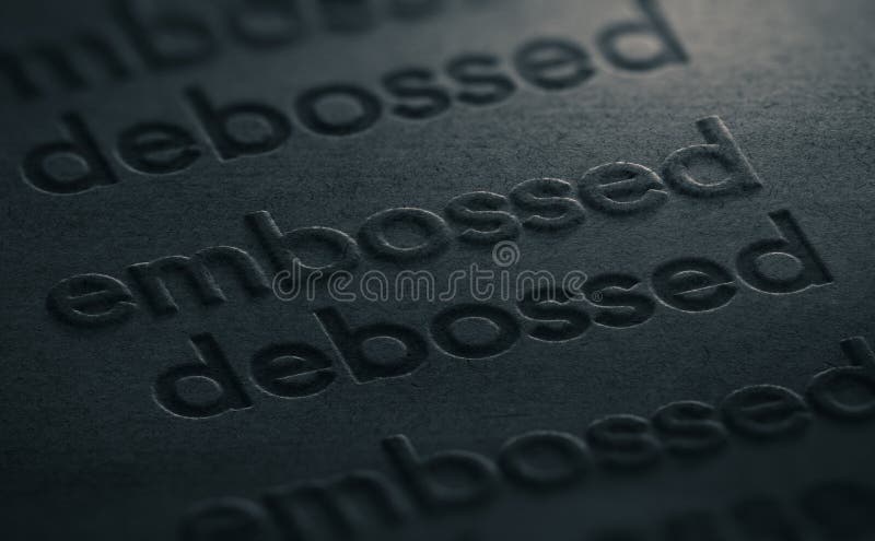 Emboss versus Deboss stock illustration. Illustration of stamping ...