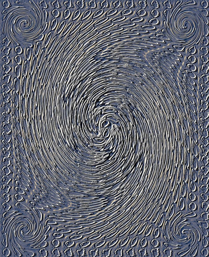 Embossed Background of Drops of Gray-blue Color, Twisted into a Spiral ...