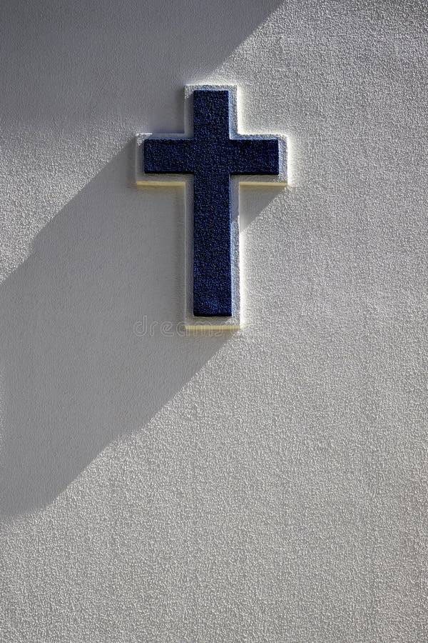 Embossed Blue Painted Cross Stock Photo - Image of catholicism ...