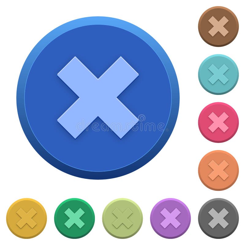 Embossed cancel buttons stock vector. Illustration of alarm - 186272321