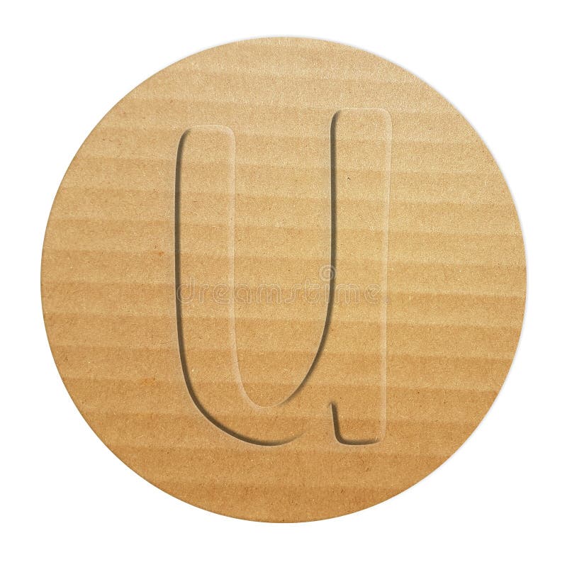 Embossed Cardboard Letter U, 3 D Illustration , Circle Shape Eco ...