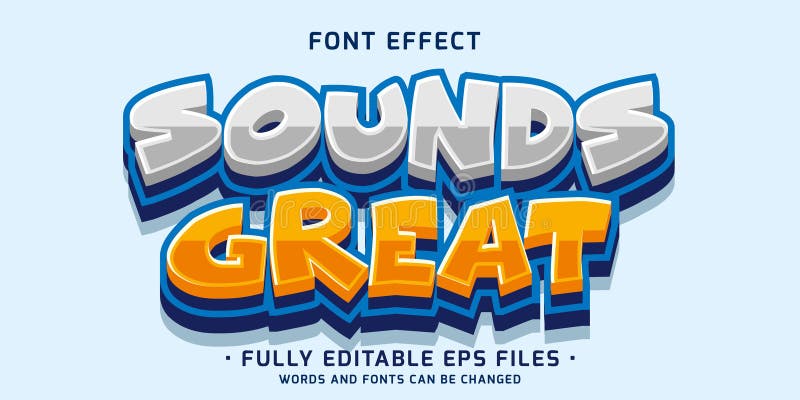 Embossed Cartoon Style Text Effect with Fun Style Font for Comic Stock ...