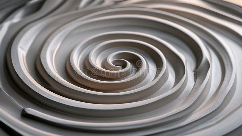 Embossed Circular Lines in Warm Gray Forming Abstract Soft Spiral with ...