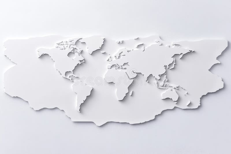 Embossed 3D World Map Texture Global Connectivity World Map Relief ...