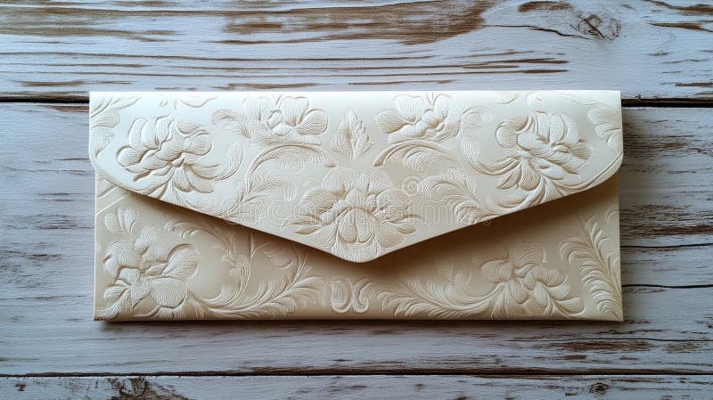 Embossed Floral Envelope Wooden Surface Stock Photos - Free & Royalty ...