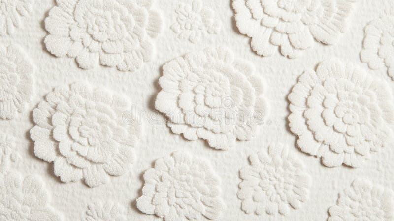 Embossed Floral Textile Texture Close Up White Background Design Stock ...