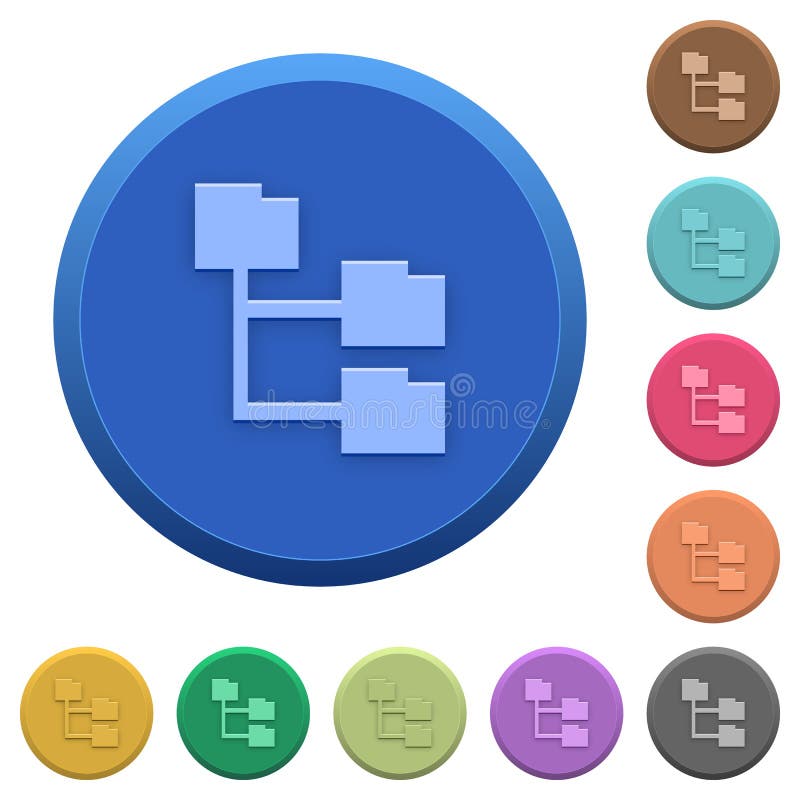 Folder Structure Outline Vivid Colored Flat Icons Stock Vector ...