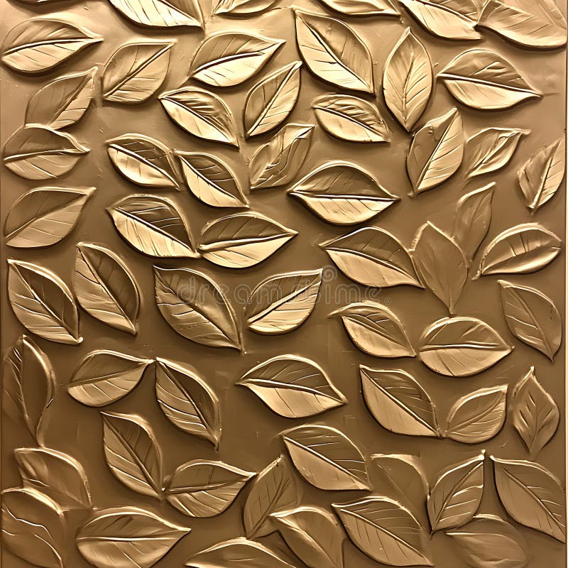Embossed Gold Leaf Pattern a Luxurious Textured Background Stock ...