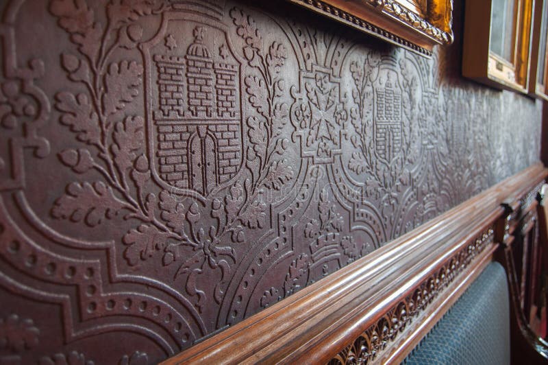 Embossed Historic Wallpaper Stock Photo - Image of cross, texture: 41459622