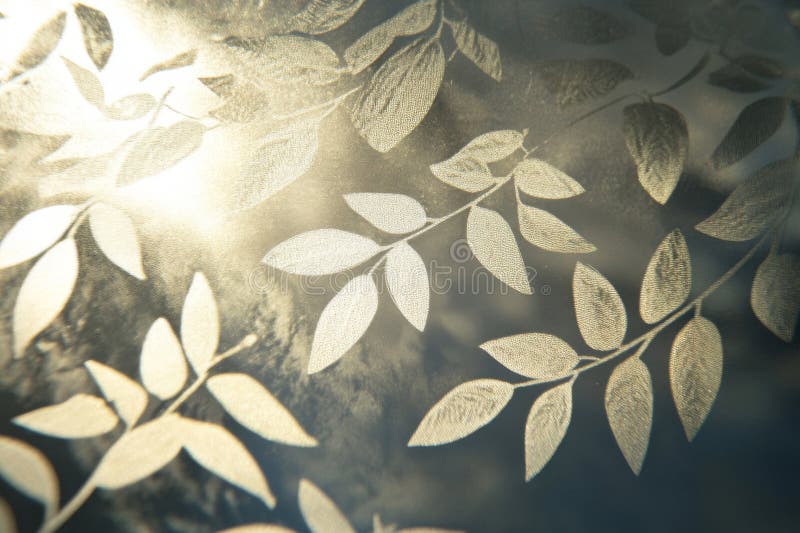 Embossed Leaf Pattern on a Shiny Surface Stock Illustration ...